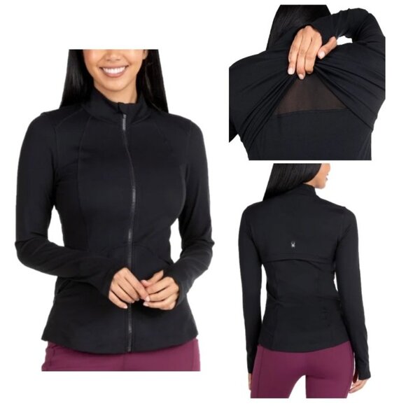 Spyder | Jackets & Coats | Nwt Spyder Womens Yoga Jacket Black Back ...